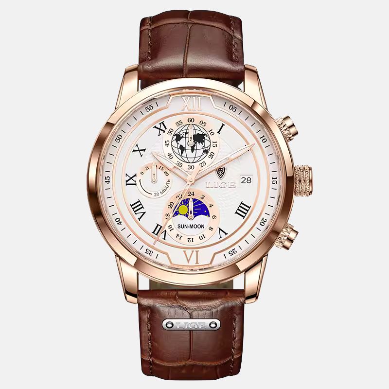 Chronographuhr mit Premium-Lederarmband – KOHLMANN - Berlin